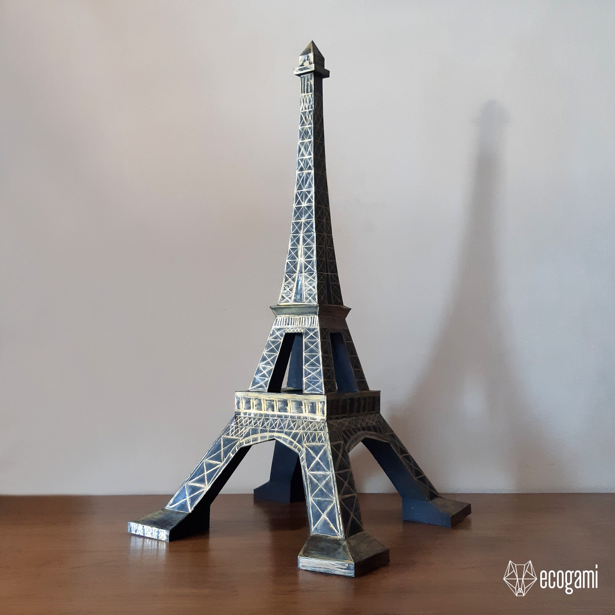 Torre Eiffel papercraft PDF, escultura papel 3D DIY, modelo París ...