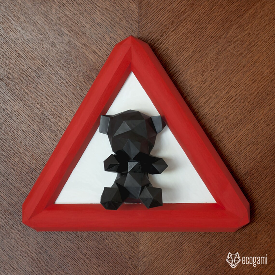Teddy Bear Stop Sign Papercraft Sculpture, Printable 3D Puzzle ...
