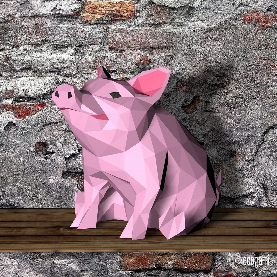 Cute Pig Sculpture Papercraft 3D Craft Kit for Adults Puzzle - Etsy