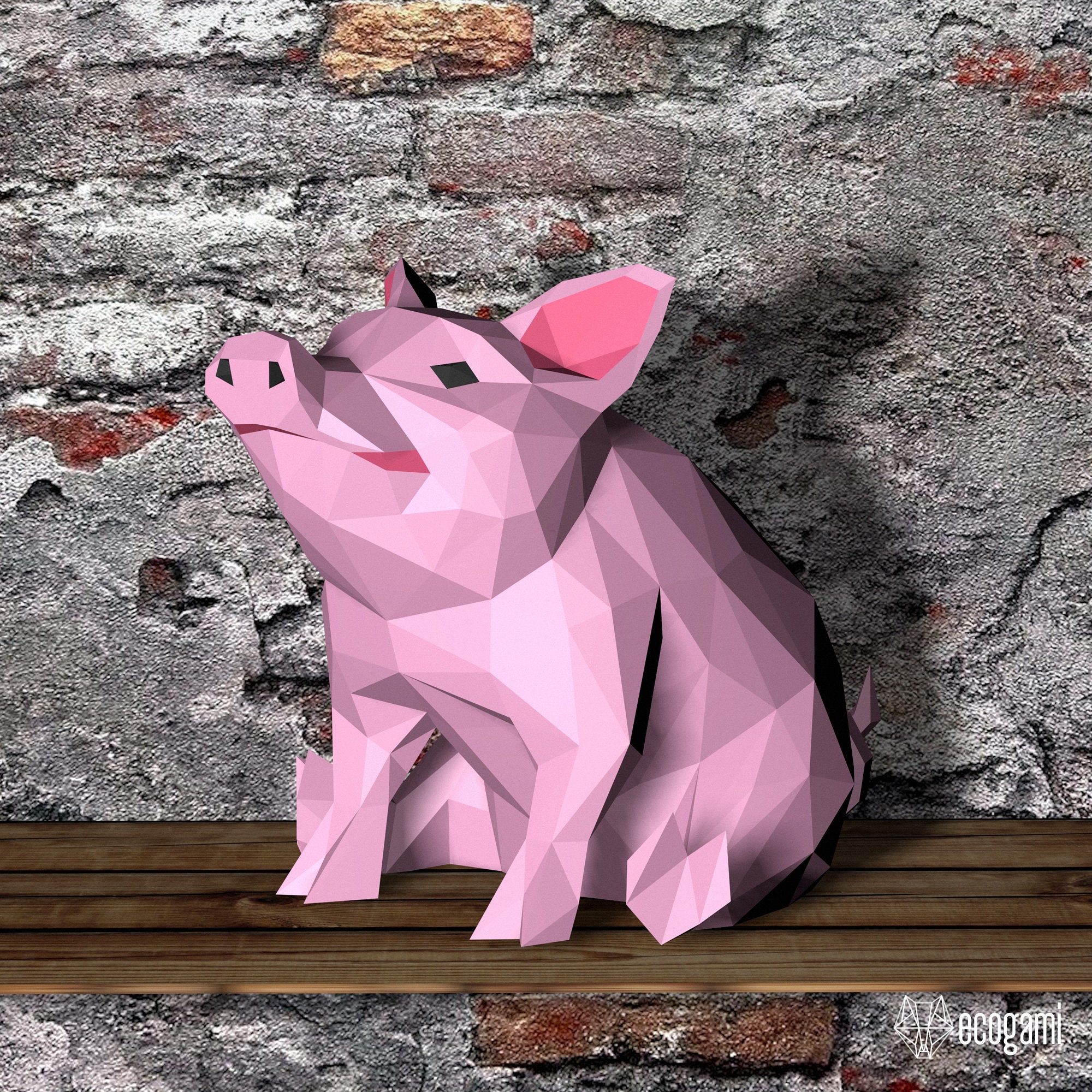 Cute Pig Sculpture Papercraft 3D, Craft Kit for Adults, Puzzle to Make ...