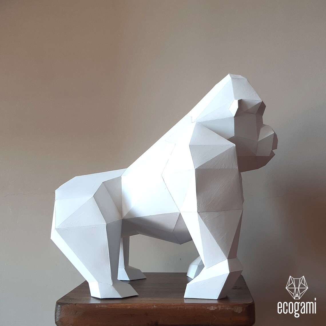 Gorilla Papercraft Sculpture Printable 3D Puzzle Papercraft - Etsy