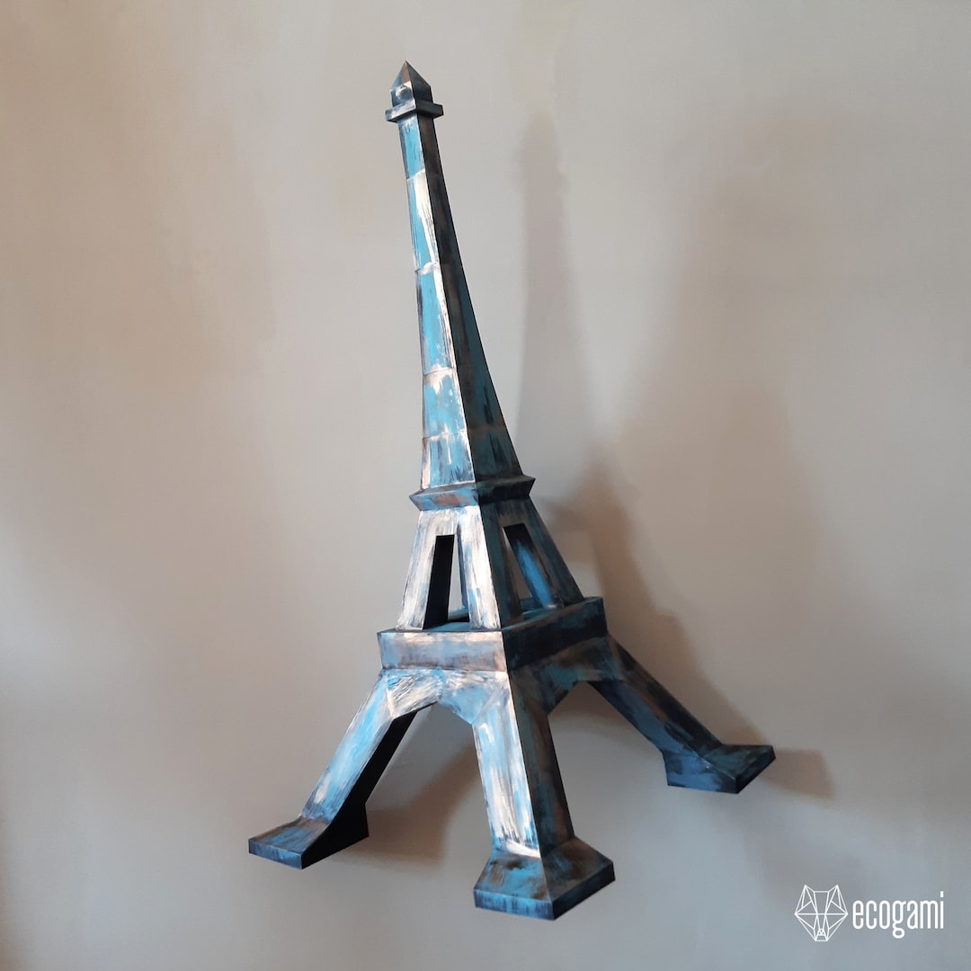 Eiffel Tower Papercraft Trophy, Printable 3D Puzzle, Papercraft Pdf ...
