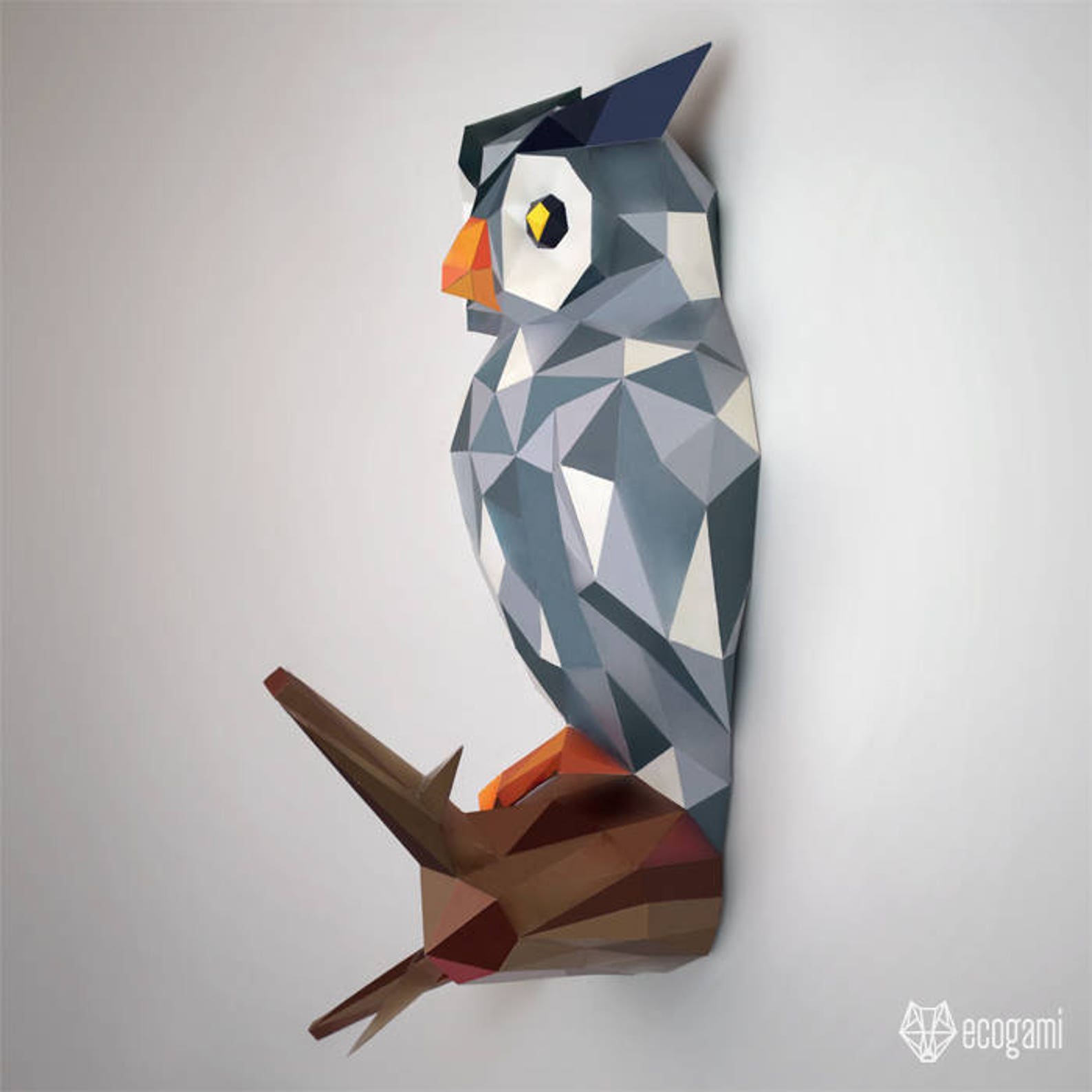 Owl Papercraft Sculpture, Printable 3D Puzzle, Papercraft Pdf Template ...