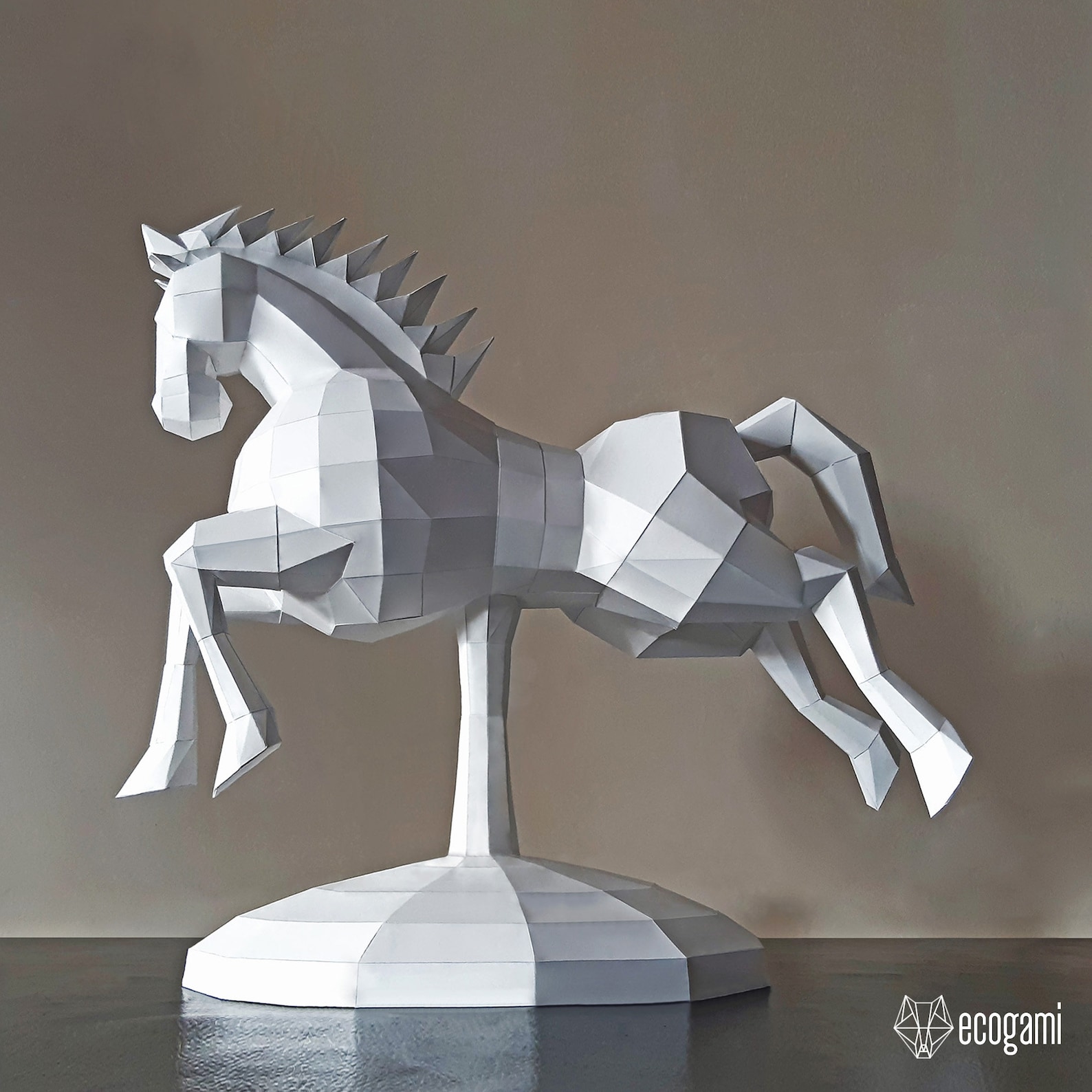 Carousel Horse Papercraft Sculpture, Printable 3D Puzzle, Papercraft ...