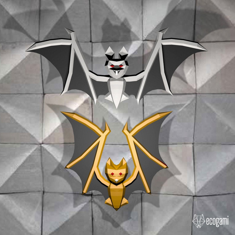 Bat papercraft sculptures printable 3D puzzle 3D papercraft | Etsy