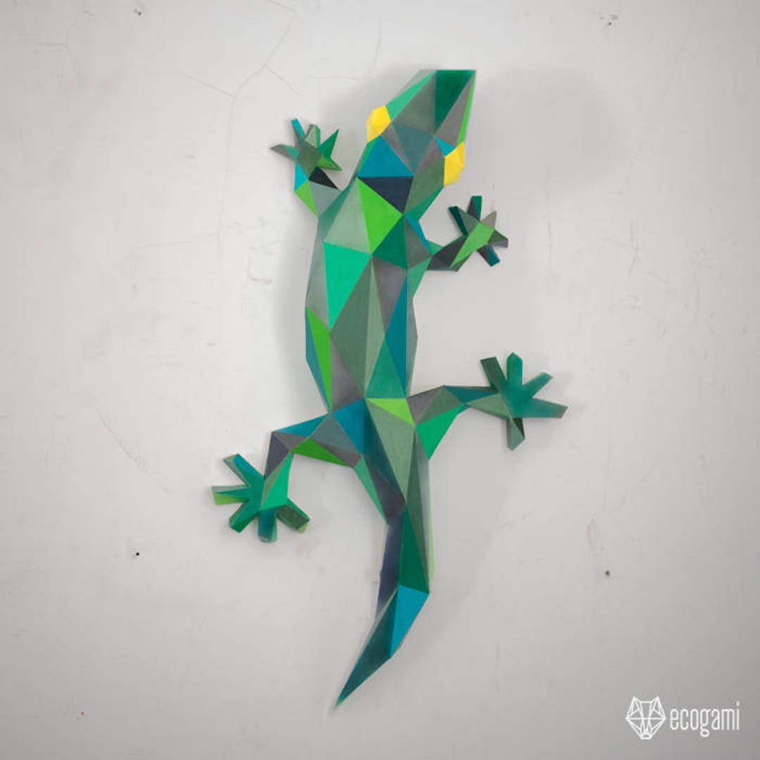 Lizard Papercraft Sculpture, Printable 3D Puzzle, Papercraft Pdf ...