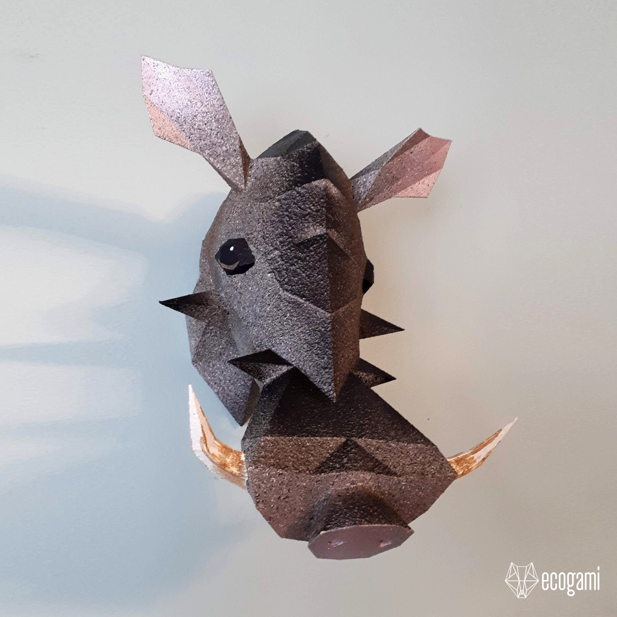 Origami Paper & Kits Low poly pattern Boar Head 3D Boar Head sculpture ...