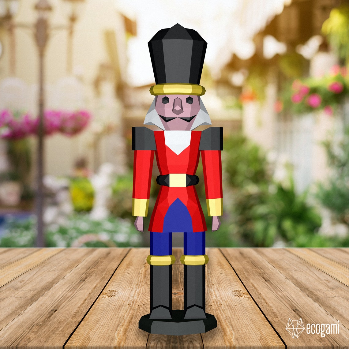 Nutcracker Papercraft PDF, DIY 3D Christmas Paper Sculpture, Low Poly ...