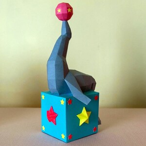 Sea Lion Papercraft Sculpture, Printable 3D Puzzle, Papercraft Pdf ...