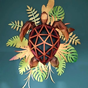 Sea Turtle Papercraft Sculpture, Printable 3D Puzzle, Papercraft Pdf ...