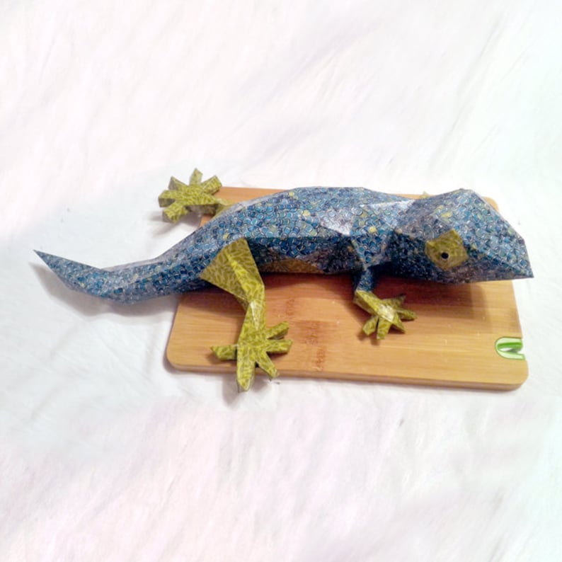 Lizard papercraft sculpture printable 3D puzzle papercraft | Etsy