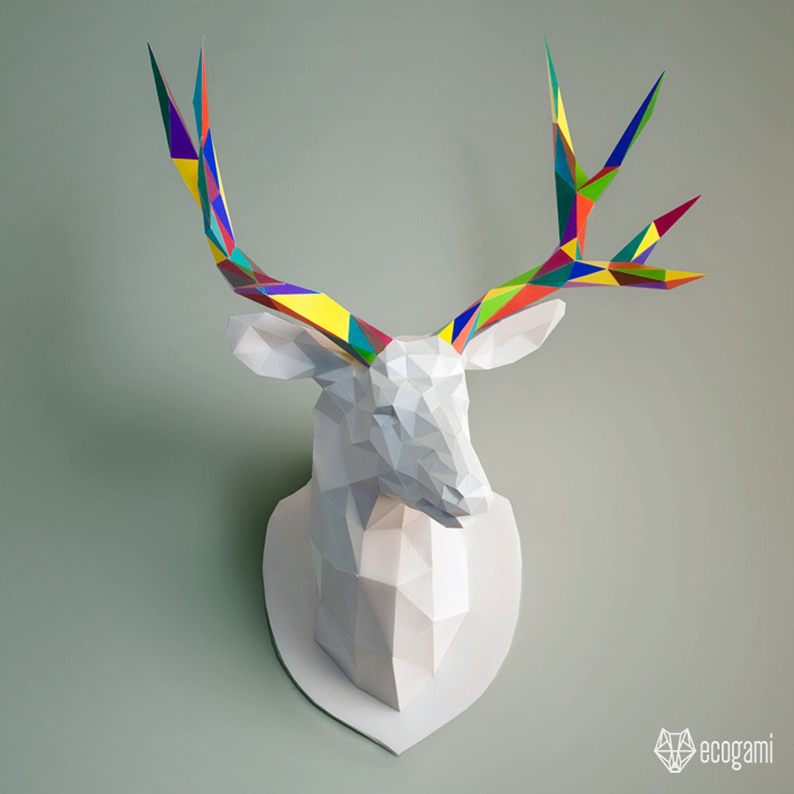 Deer Trophy Papercraft Sculpture Printable 3D Puzzle - Etsy