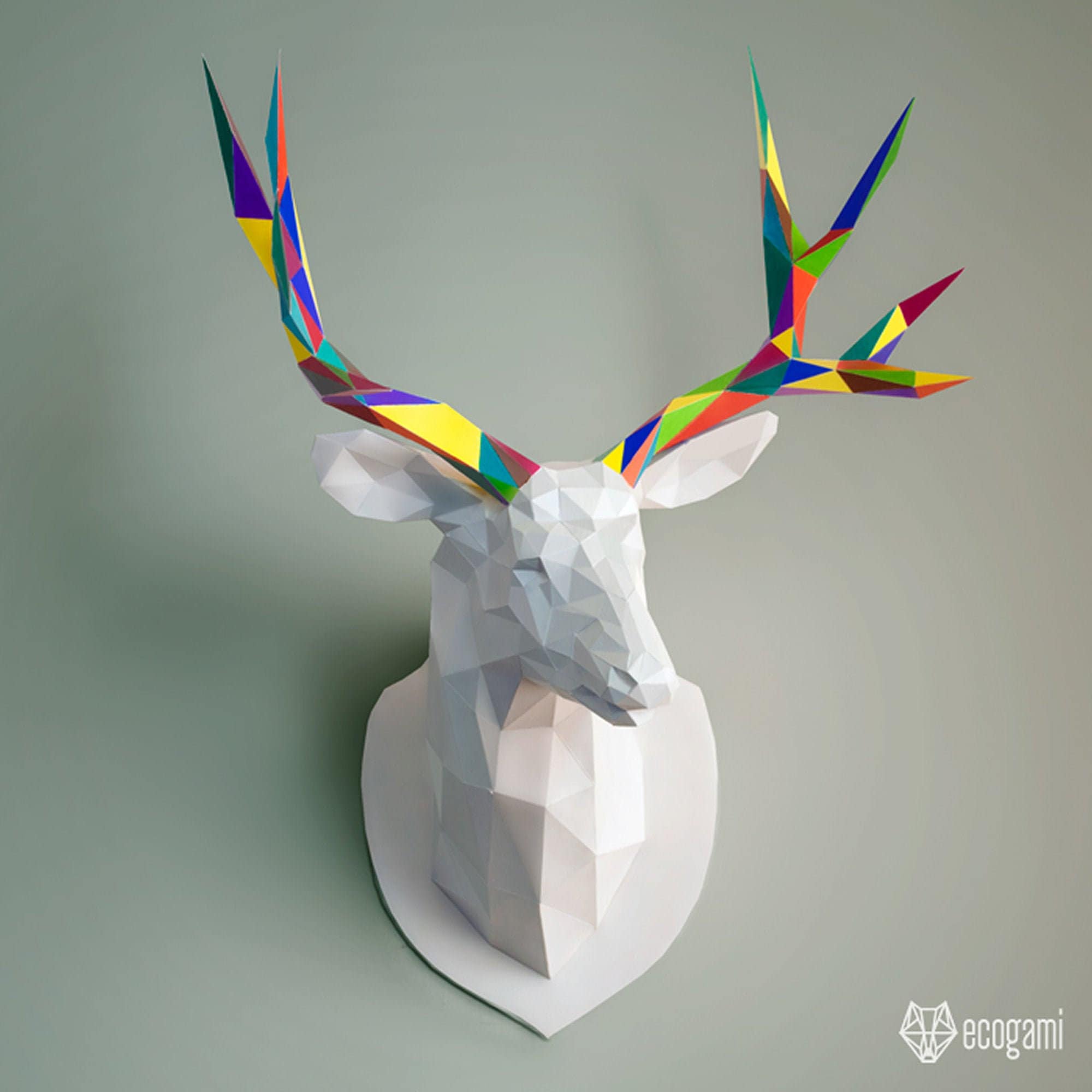 Deer Trophy Papercraft Sculpture Printable 3D Puzzle - Etsy Canada