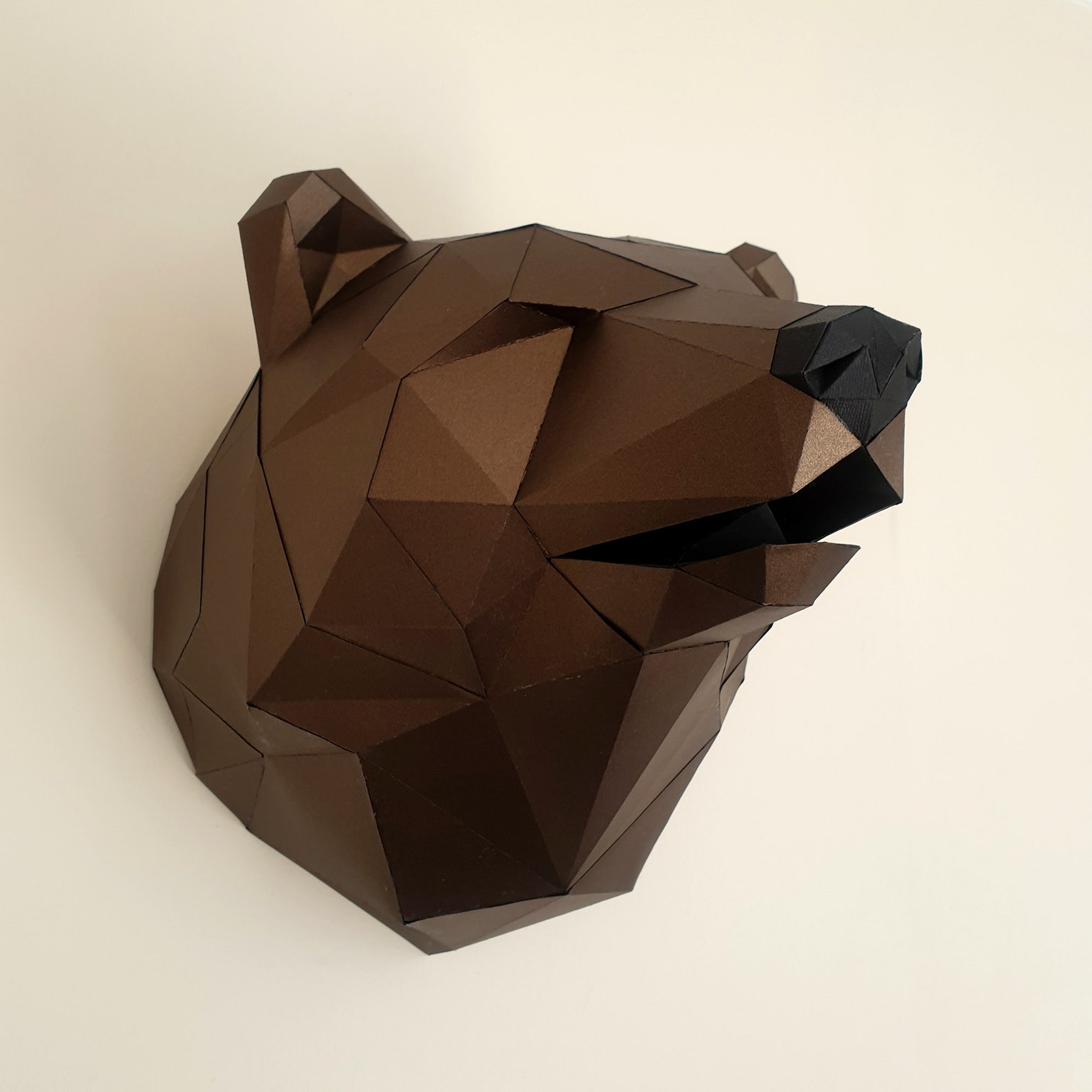 Bear papercraft sculpture printable 3D puzzle papercraft Pdf | Etsy