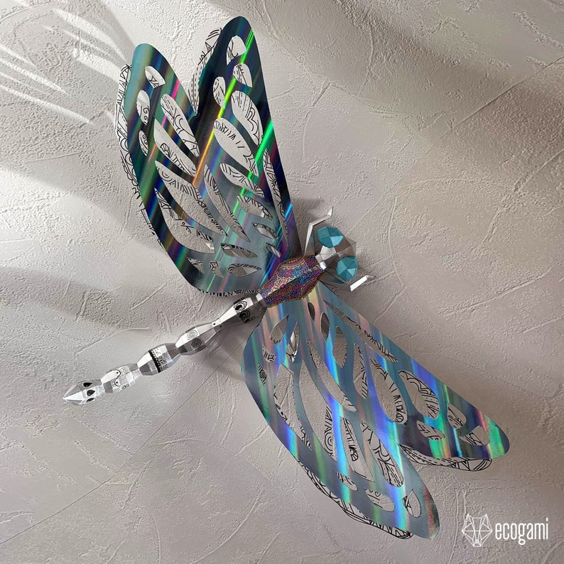 Dragonfly Papercraft Trophy Printable 3D Puzzle Papercraft | Etsy