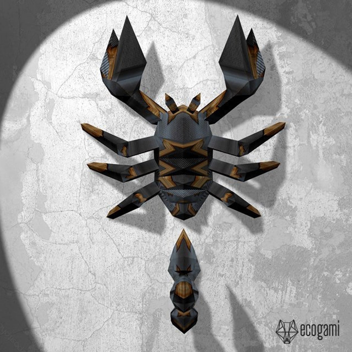 Scorpion Papercraft PDF, DIY Insect Wall Decor, Low Poly 3D Printable ...