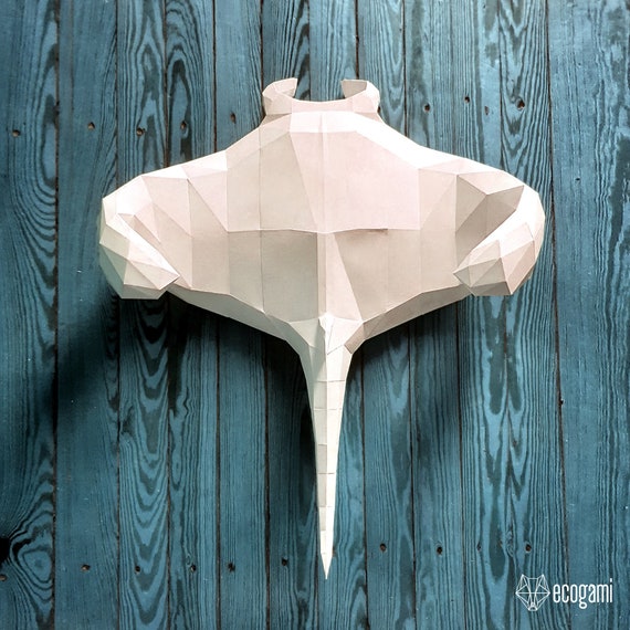 Printable Manta ray papercraft sculpture perfect for your decor by ...