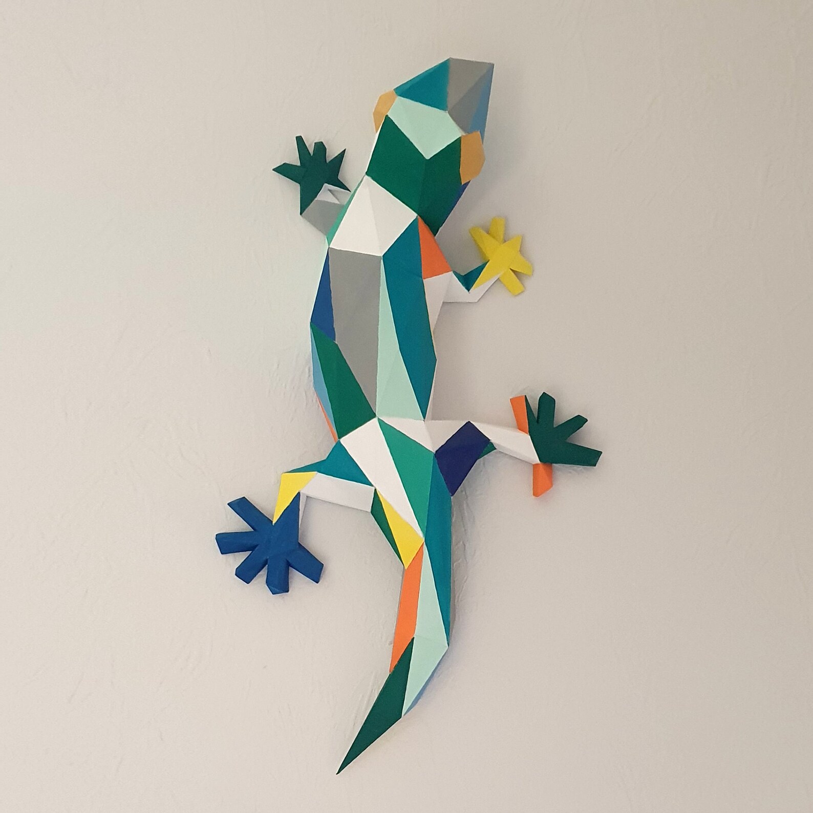 Lizard Papercraft PDF, DIY Reptile Wall Decor, Low Poly 3D Printable ...