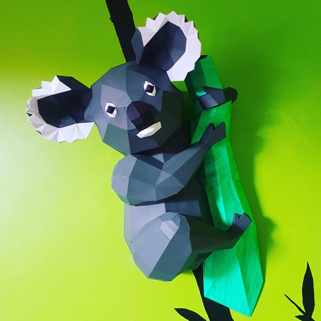 Koala Papercraft Sculpture, Printable 3D Puzzle, Papercraft Pdf ...