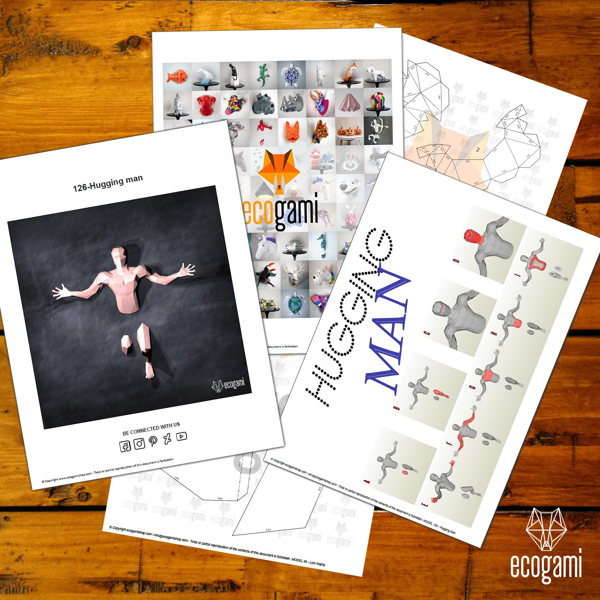 Hugging Man Papercraft Sculpture Printable 3D Puzzle | Etsy UK