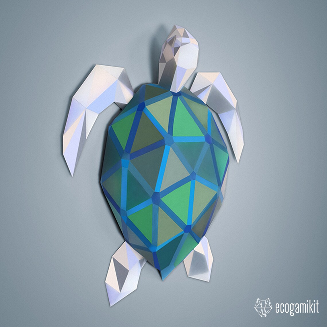 Tortuga marina papercraft kit 3D, escultura tortuga papel DIY ...