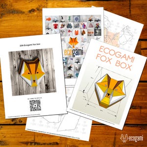 FOX BOX PAPERCRAFT | Diy Fox Box | Pdf Fox Box Template | Printable Fox ...