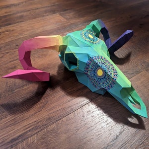 Ram Skull Papercraft Trophy, Printable 3D Sculpture, Papercraft Pdf ...
