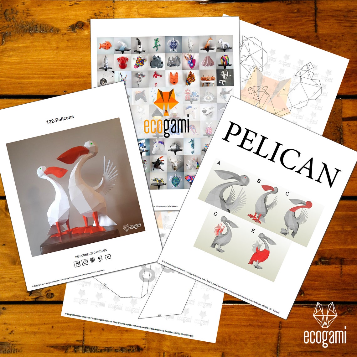 Pelican Papercraft Sculptures Printable 3D Puzzle 3D | Etsy Canada