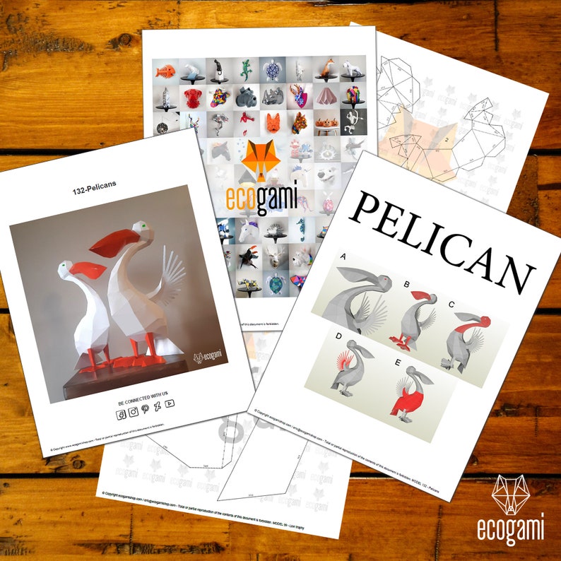 Pelican Papercraft Sculptures Printable 3D Puzzle 3D - Etsy Canada