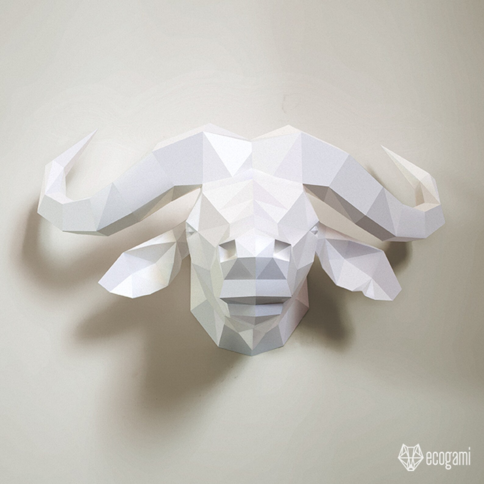 Buffalo Trophy Papercraft Sculpture, Printable 3D Puzzle, Papercraft ...