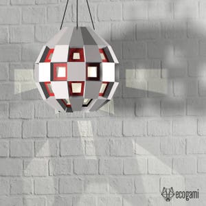 Paper Lamp Shade, Printable Lampshade Template MOD, Papercraft Pdf ...