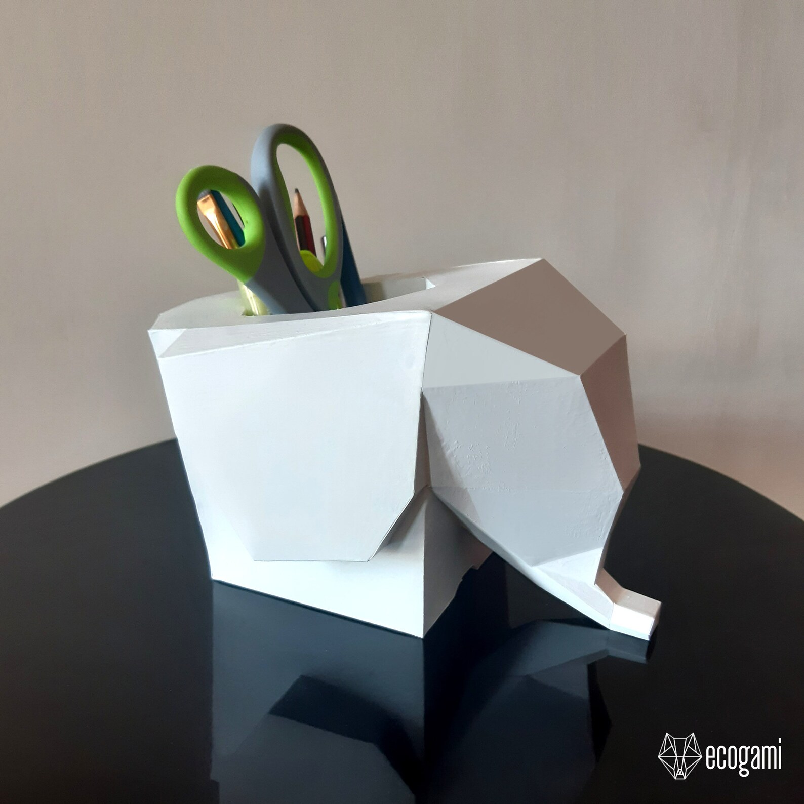 Elephant Pen Holder Papercraft Sculpture Printable 3D Puzzle - Etsy