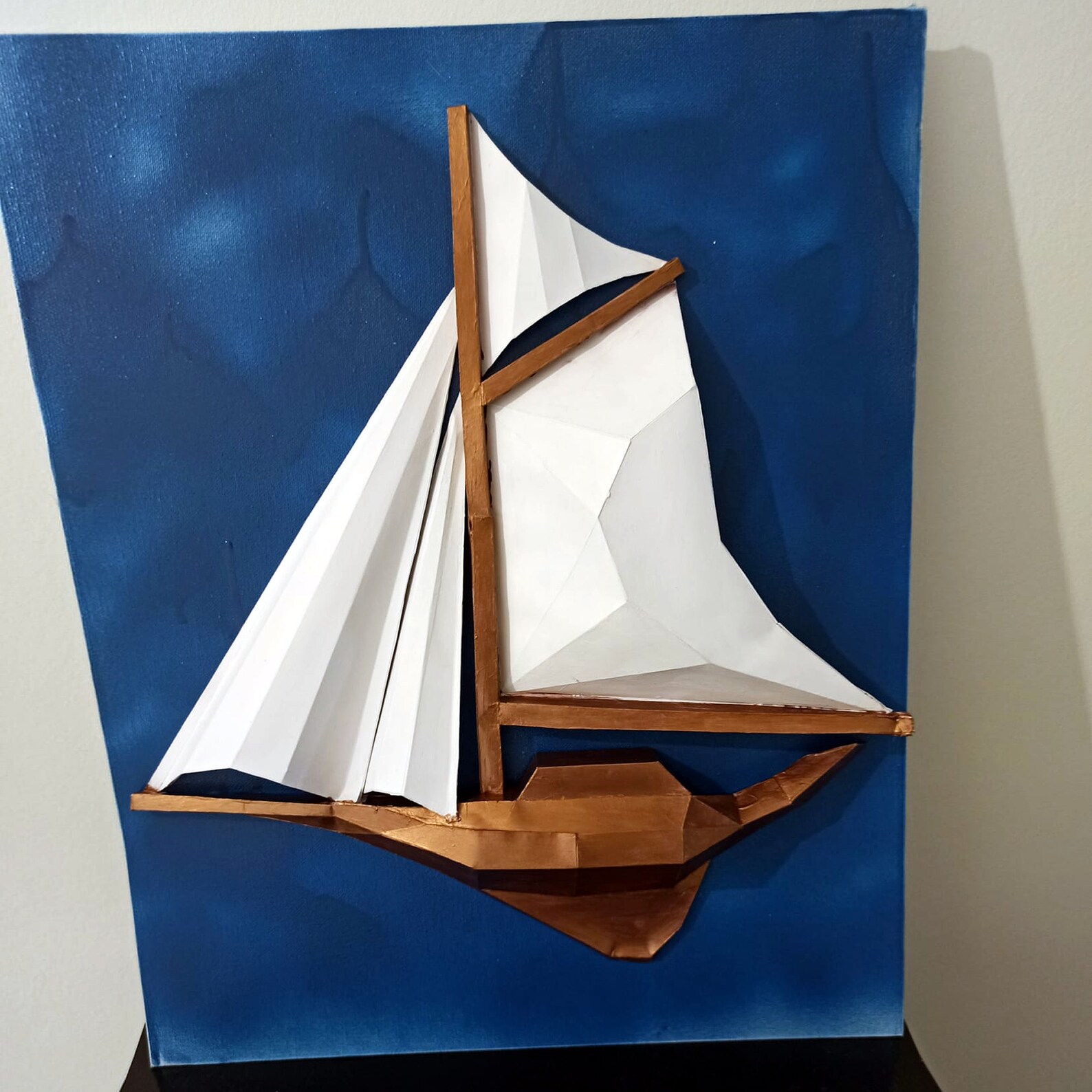 Sailboat Papercraft Wall Art Printable 3D Puzzle Papercraft | Etsy