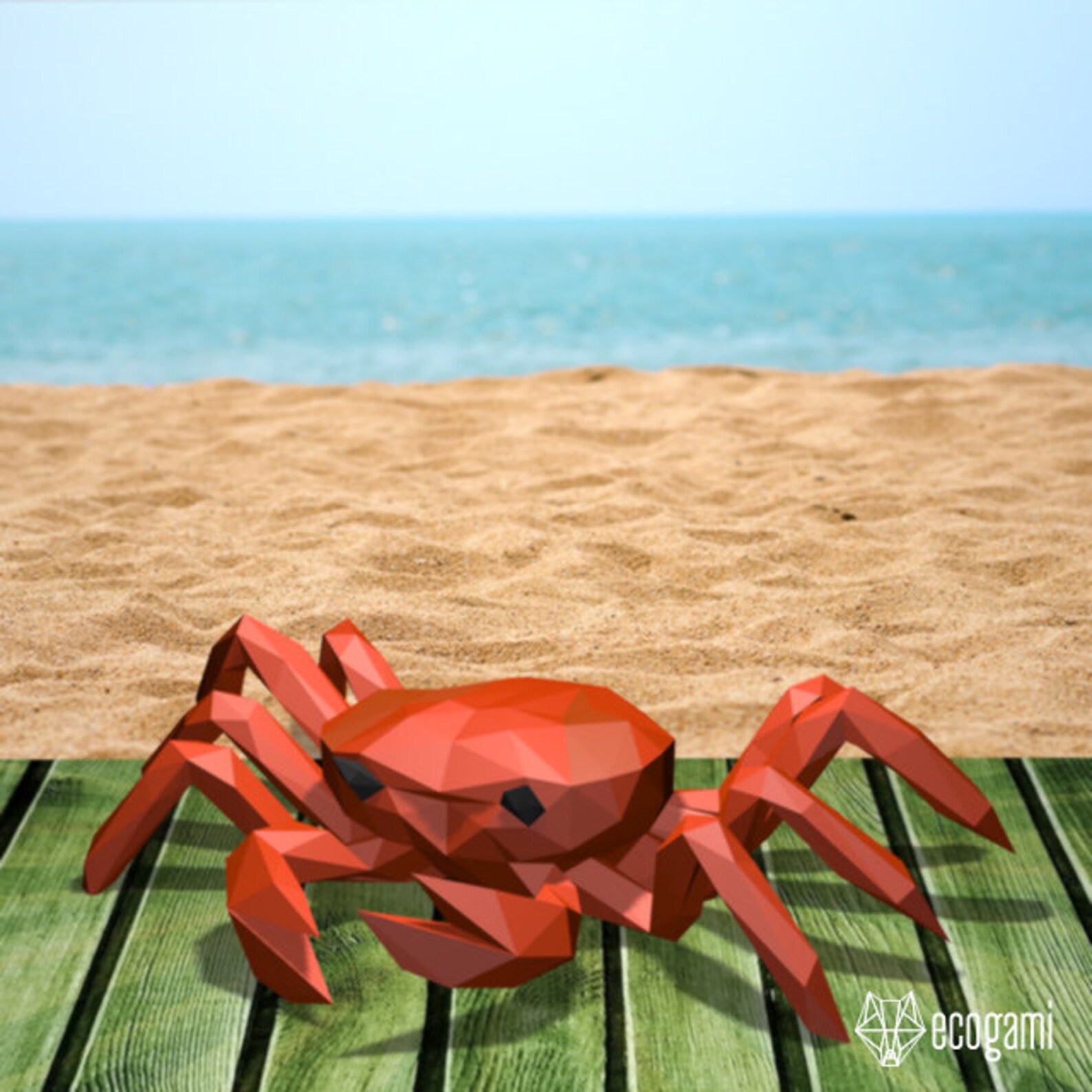 Crab Papercraft Sculpture, Printable 3D Puzzle, Papercraft Pdf Template ...