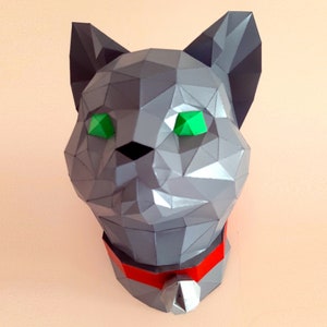 Cat Head Papercraft Sculpture, Printable 3D Puzzle, Papercraft Pdf ...