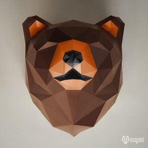 Bear Papercraft Sculpture, Printable 3D Puzzle, Papercraft Pdf Template ...