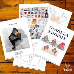 Gorilla Papercraft Sculpture, Printable 3D Puzzle, Papercraft Pdf ...