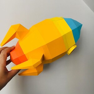 Rocket Papercraft Sculpture, Printable 3D Puzzle, Papercraft Pdf ...