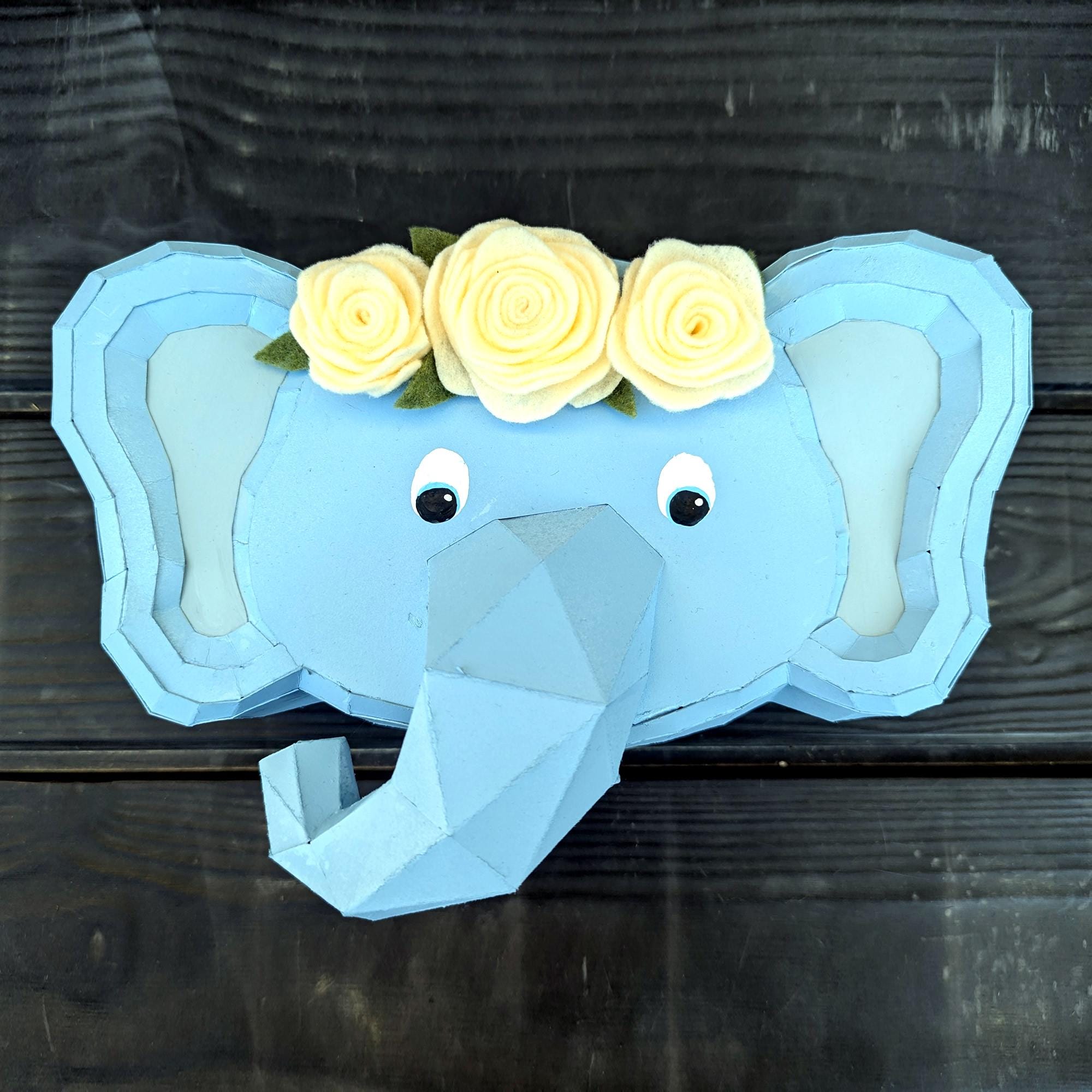 ELEPHANT BOX PAPERCRAFT | Diy Elephant Box | Pdf Elephant Box Template ...