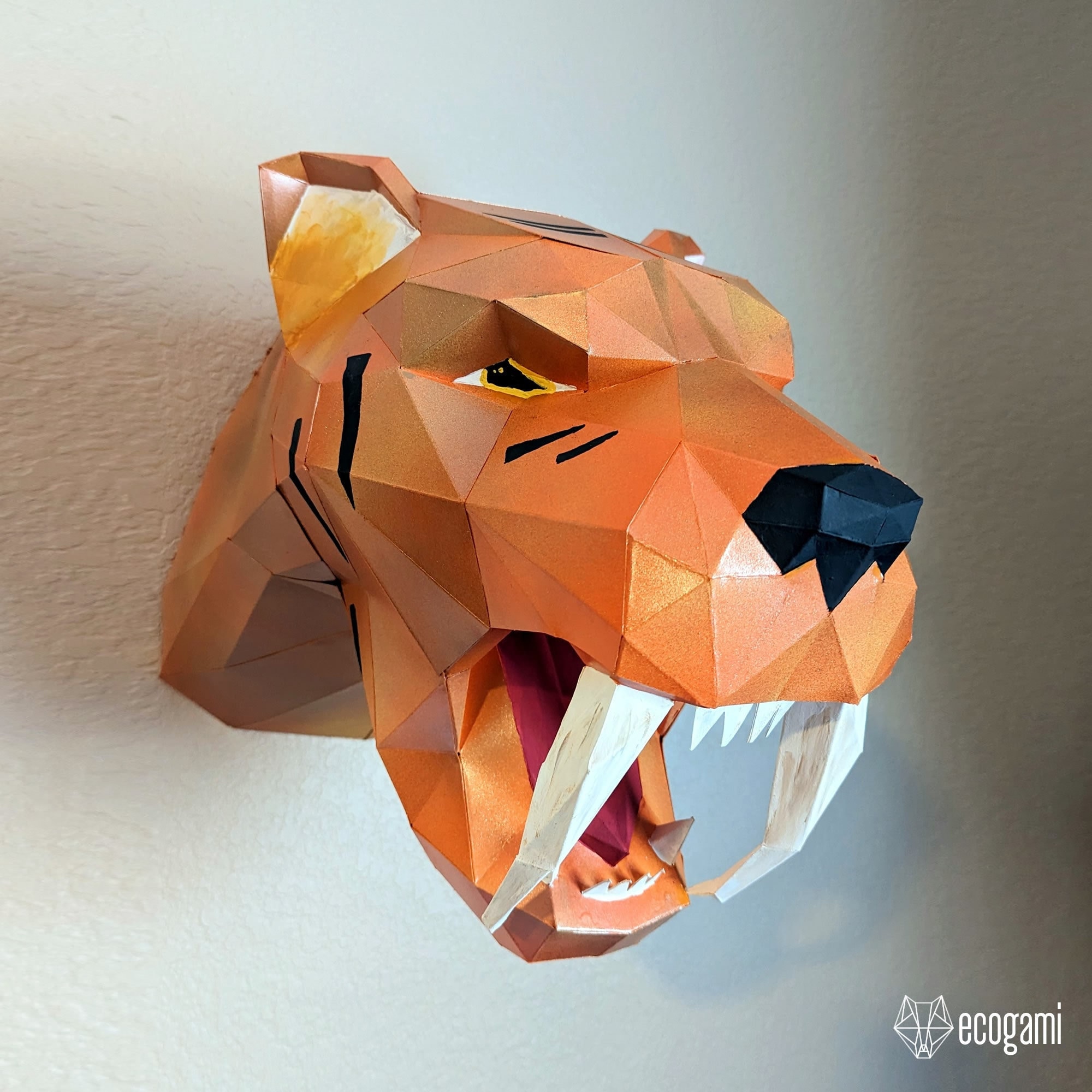 Saber-toothed Cat Papercraft Sculpture, Printable 3D Puzzle, Papercraft ...