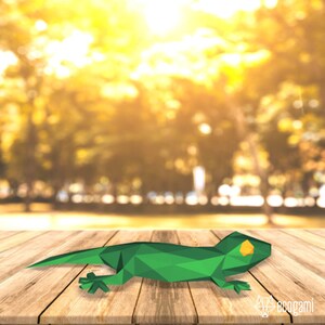 Lizard Papercraft Sculpture, Printable 3D Puzzle, Papercraft Pdf ...