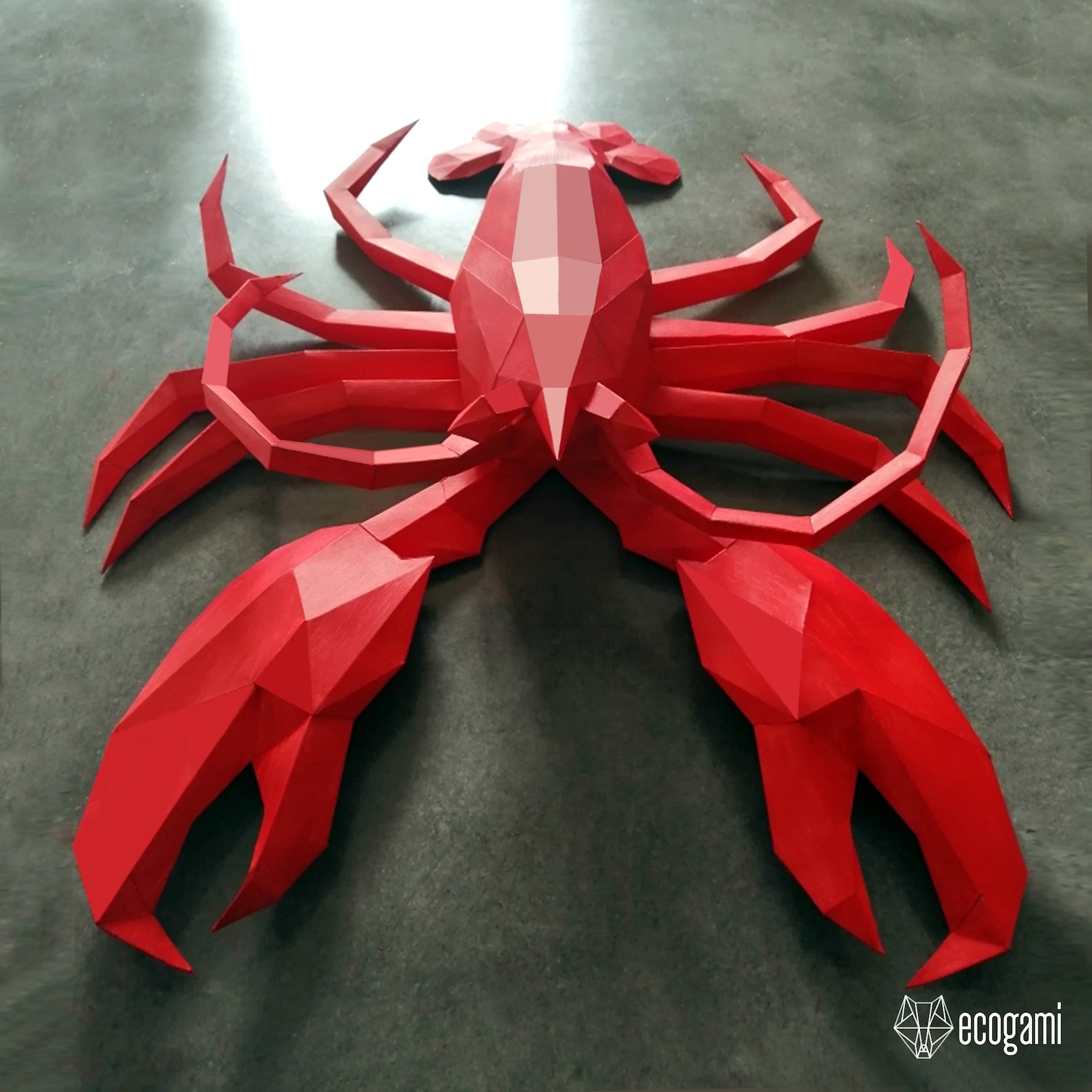 Lobster Papercraft PDF, DIY Marine Wall Decor, Low Poly 3D Printable ...