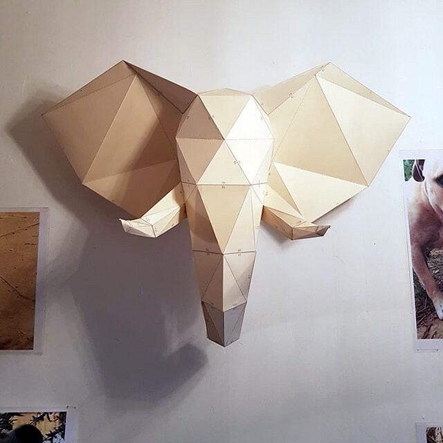 Elephant papercraft sculpture printable 3D puzzle papercraft | Etsy
