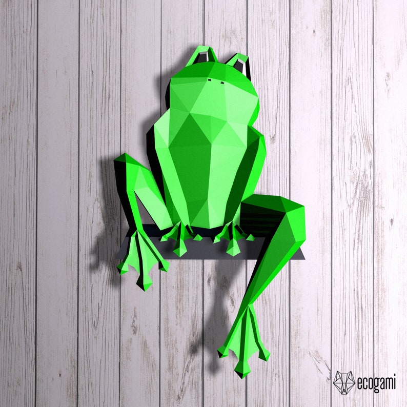 Frog Papercraft Sculpture Printable 3D Puzzle Papercraft Pdf | Etsy