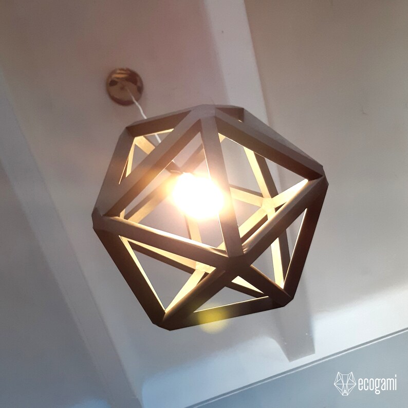 Geometric paper lamp shade printable lampshade PRISMA | Etsy