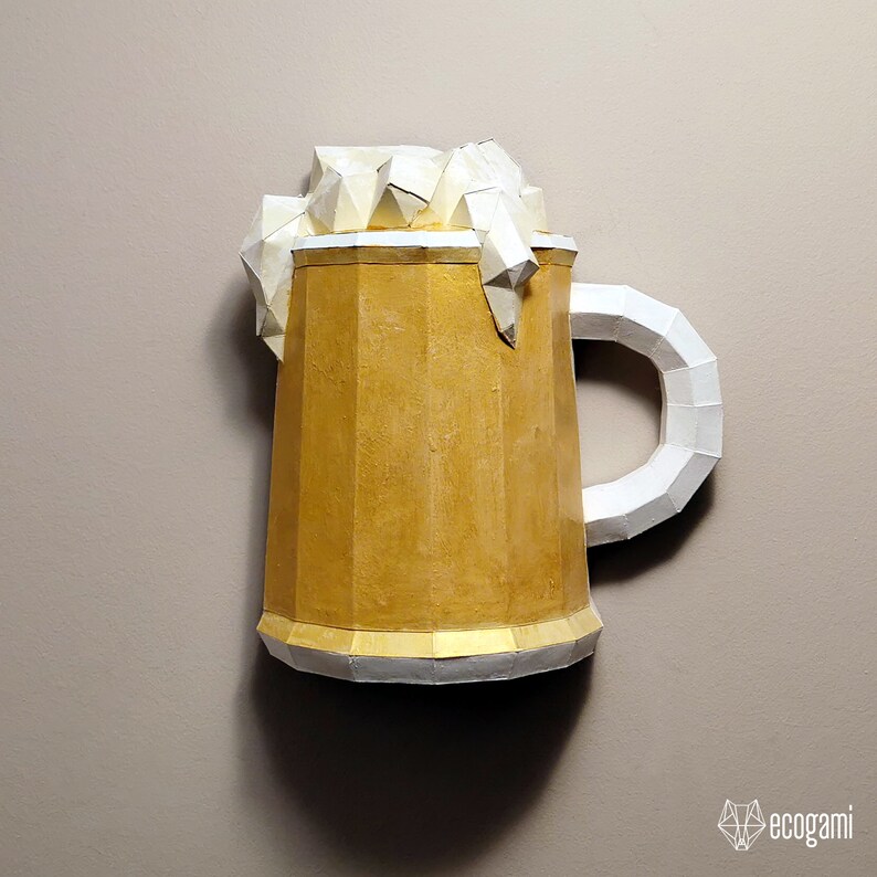 Beer Glasses Papercraft Sculpture, Printable 3D Puzzle, Papercraft Pdf ...