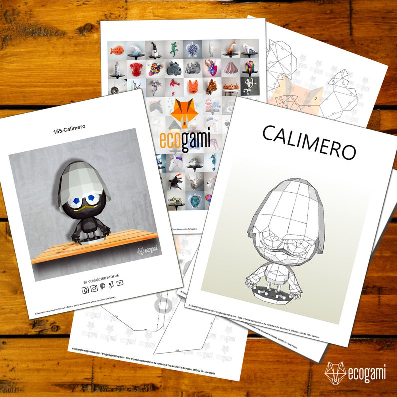 Calimero the Black Chicken Papercraft Sculpture, Printable 3D Puzzle ...