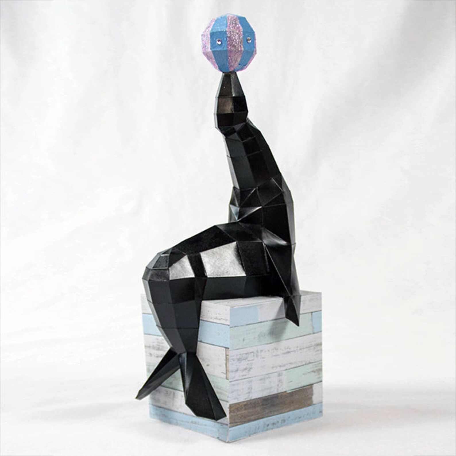 Sea Lion Papercraft Sculpture, Printable 3D Puzzle, Papercraft Pdf ...