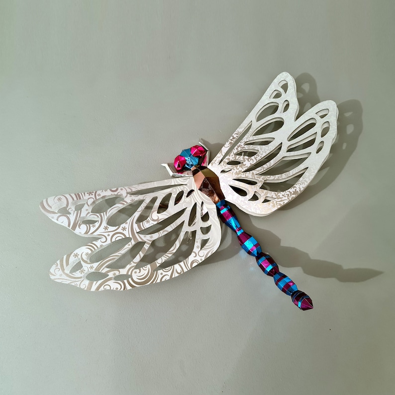 Dragonfly Papercraft Trophy Printable 3D Puzzle Papercraft | Etsy