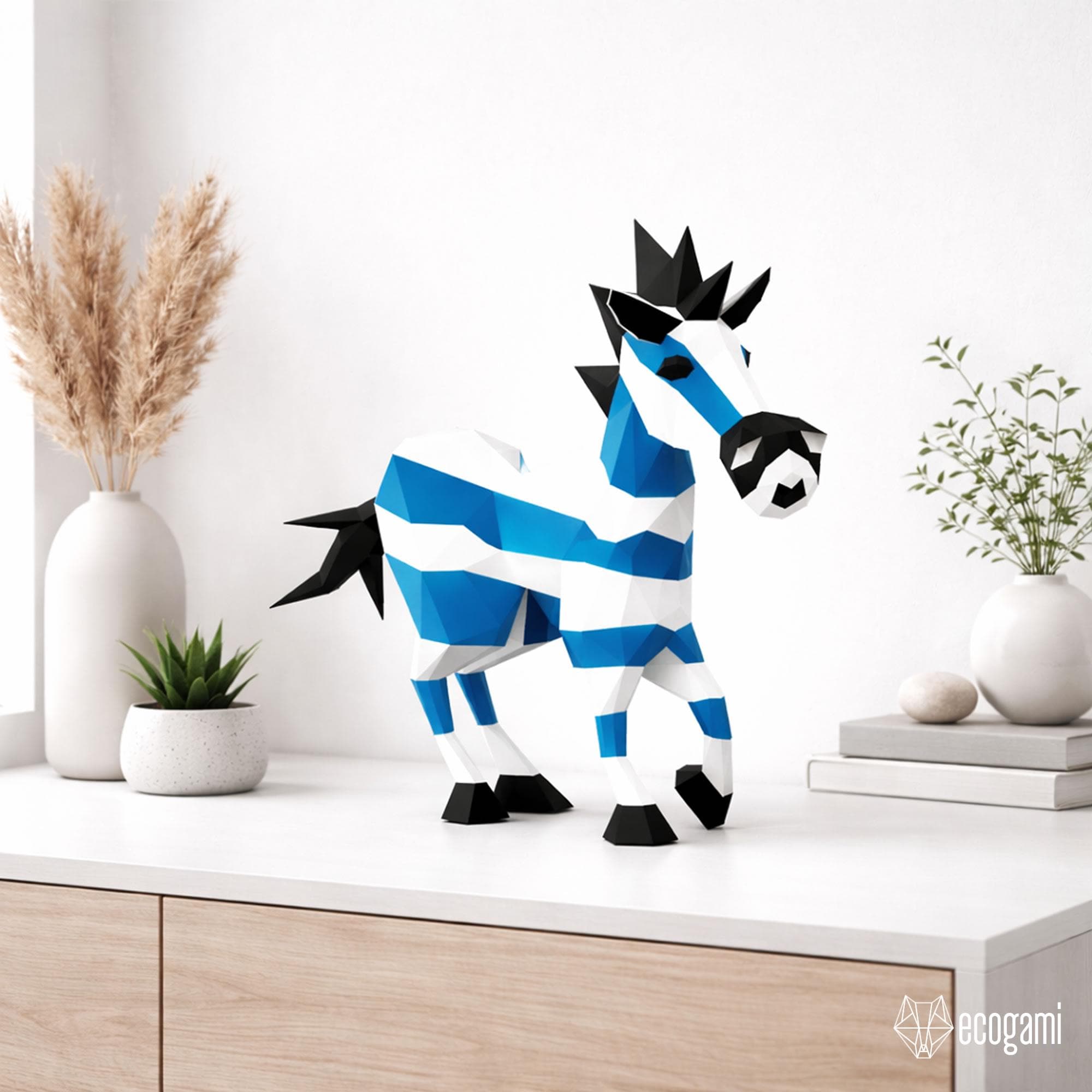 Zebra Papercraft PDF, DIY 3D Paper Sculpture, Low Poly Printable ...